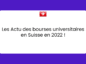 Les 29 offres de Bourses Master en Suisse 2022-2023